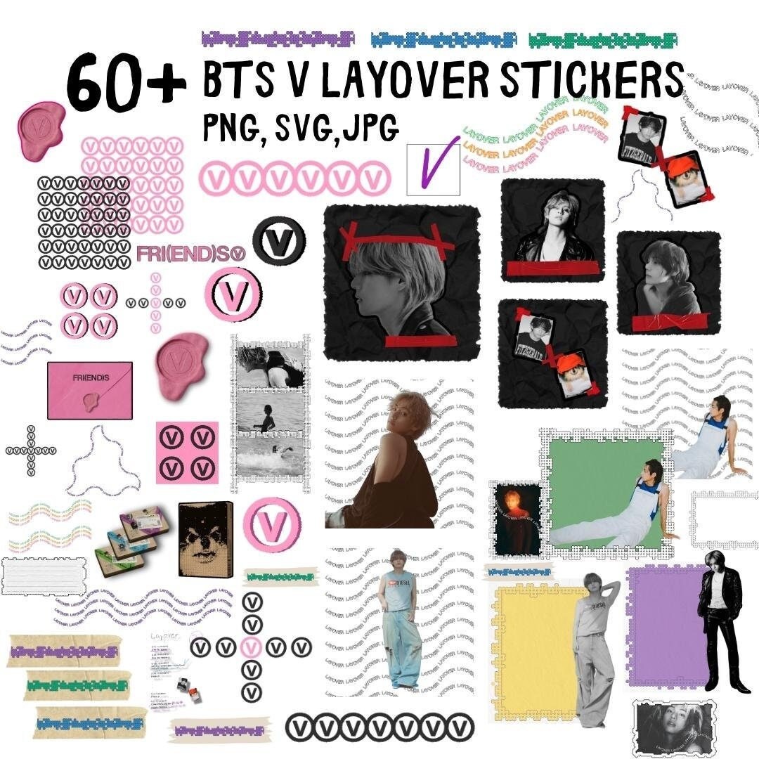 BTS V Svg, Png, Jpg Digital Downloadable Designs, Graphics Set for ...