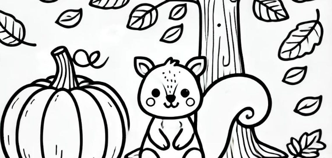 Fall Coloring Sheet - Etsy