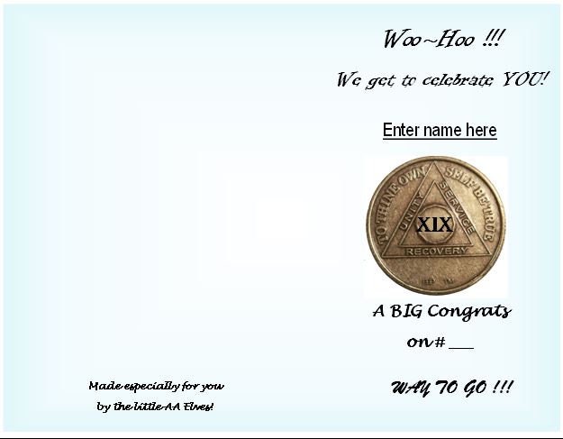 AA Birthday Card, Alcoholic Anonymous Birthday Card, AA Anniversary ...