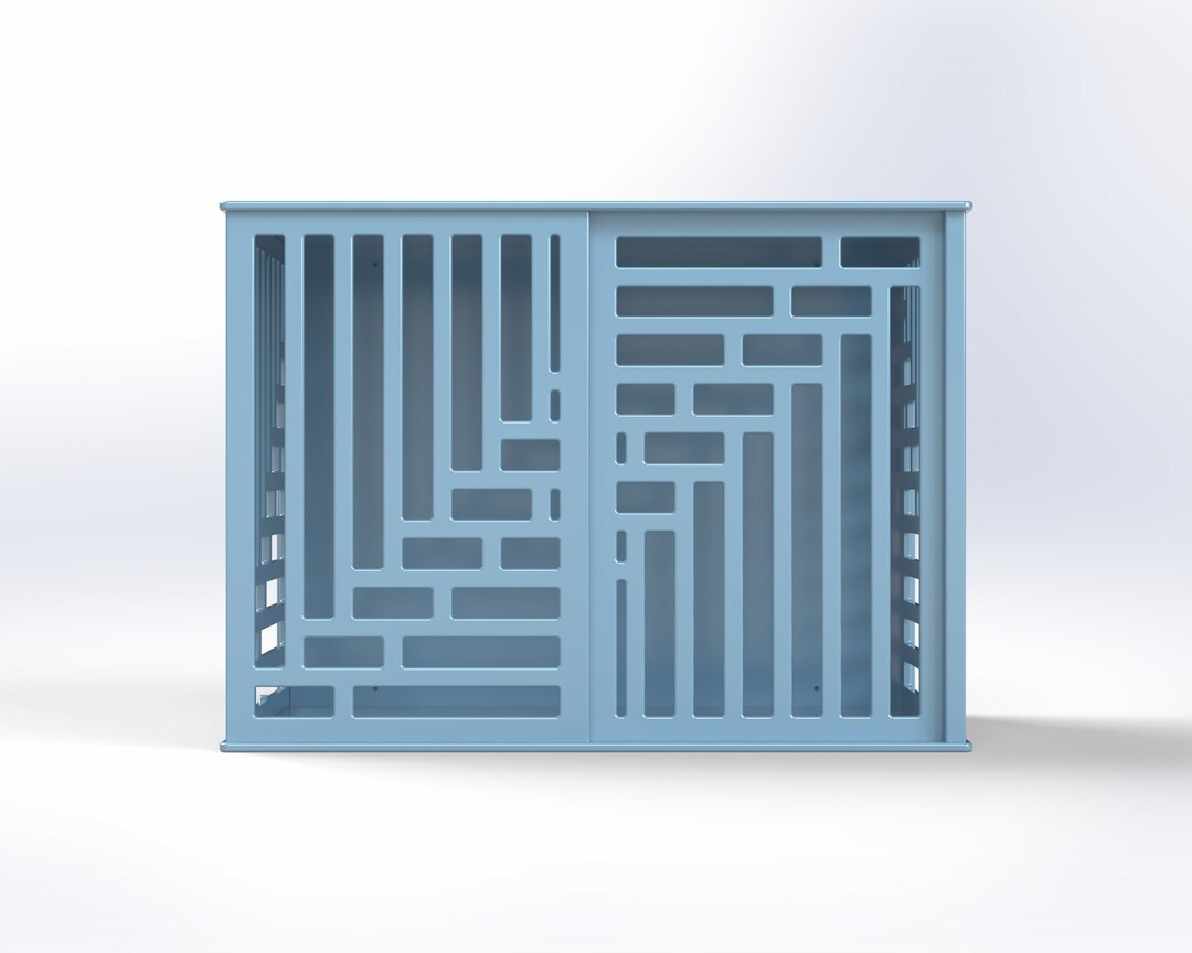 Modern Design Dog Crate With Sliding Door, Blue Dog Crate, Wooden Dog ...