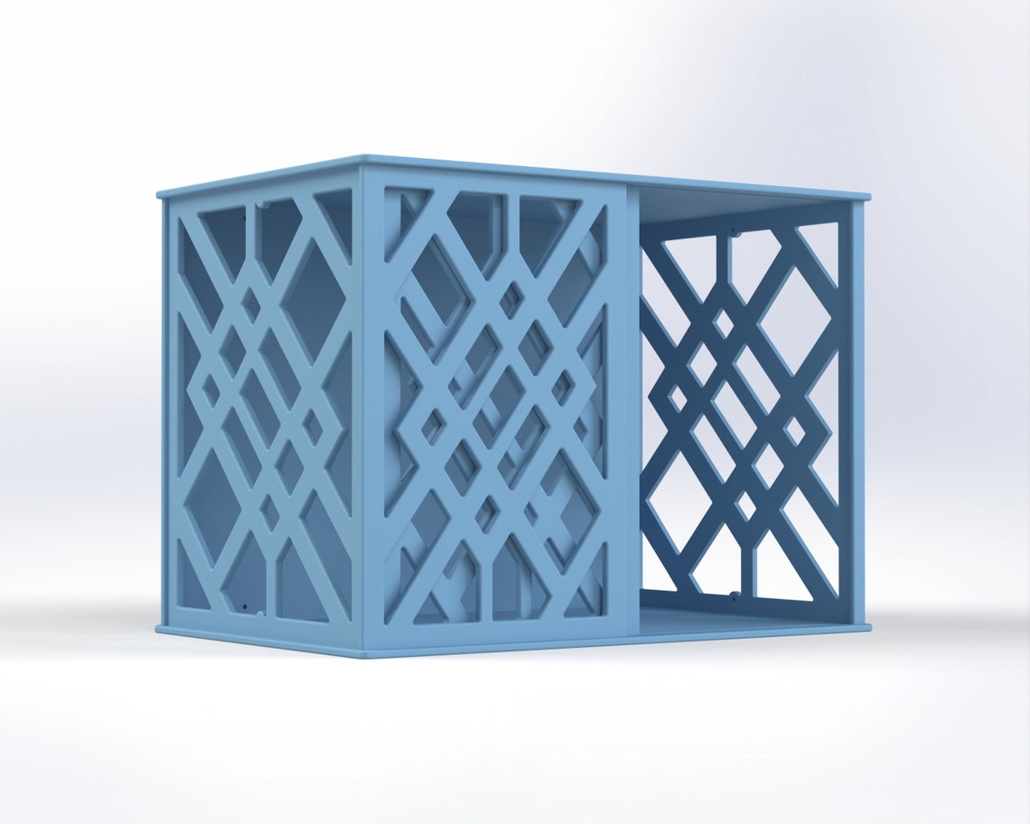 Modern Design Dog Crate With Sliding Door, Blue Dog Crate, Wooden Dog ...