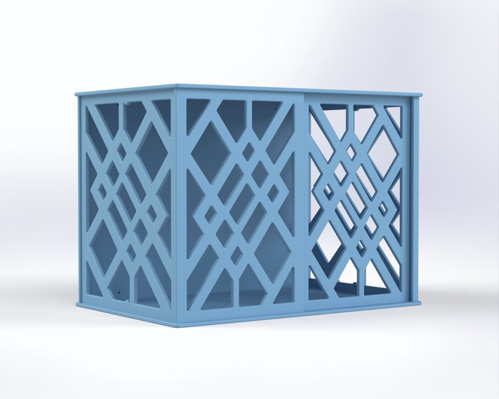 Modern Design Dog Crate With Sliding Door, Blue Dog Crate, Wooden Dog ...
