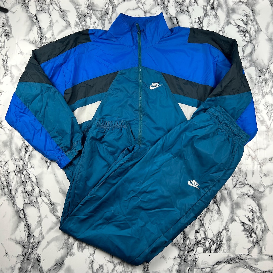 Rare Vintage Nike Tracksuit Training Suit 90s Retro Blue M - Etsy