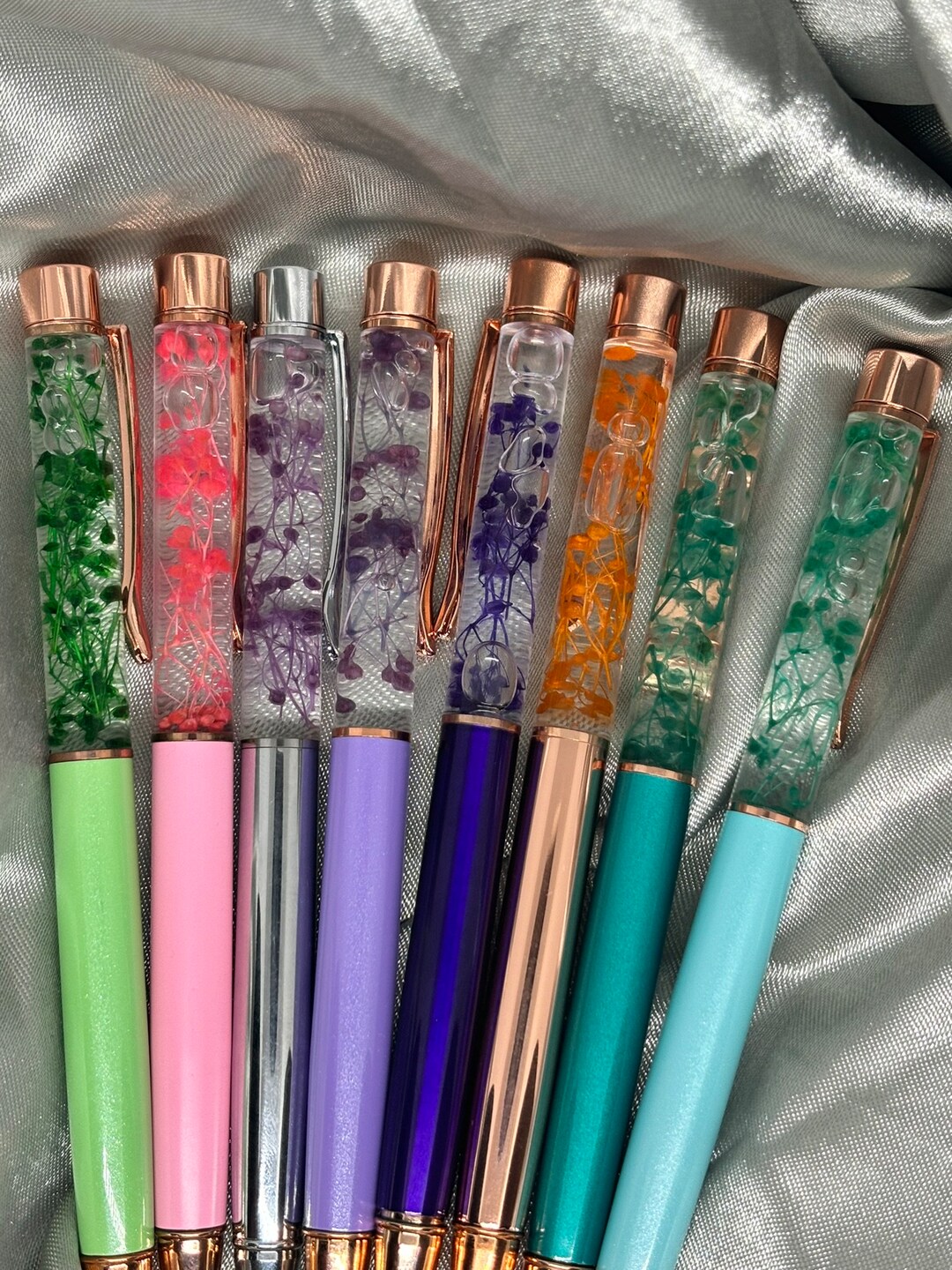 Nebula Dried Flower Swirl Oil Pens, Stunning, Lightweight Writing Pens ...