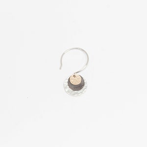 Triple Hammered Disc Earrings - Sterling Silver And14k Gold Fill - Etsy