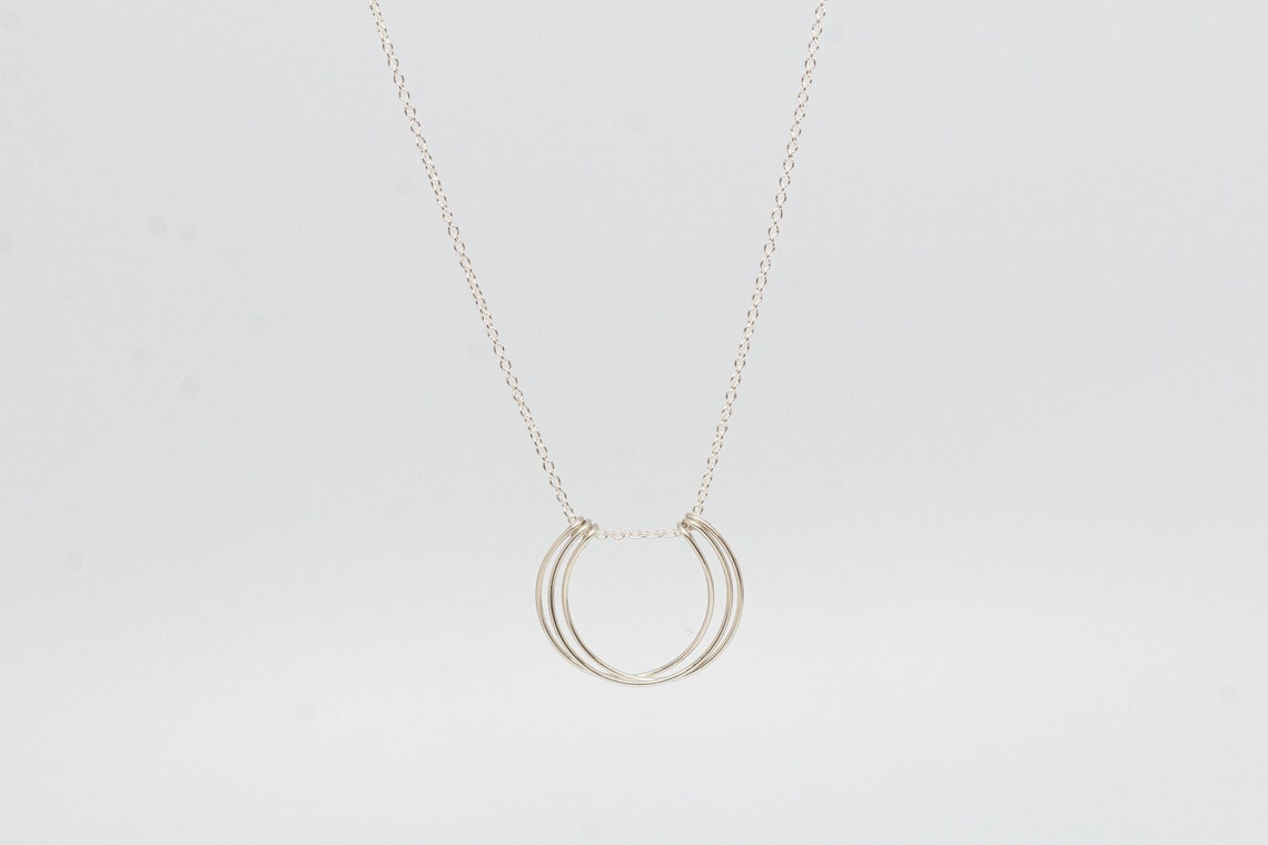 Triple Stacked Crescent Necklaces - Handmade - 14k Gold Fill or ...