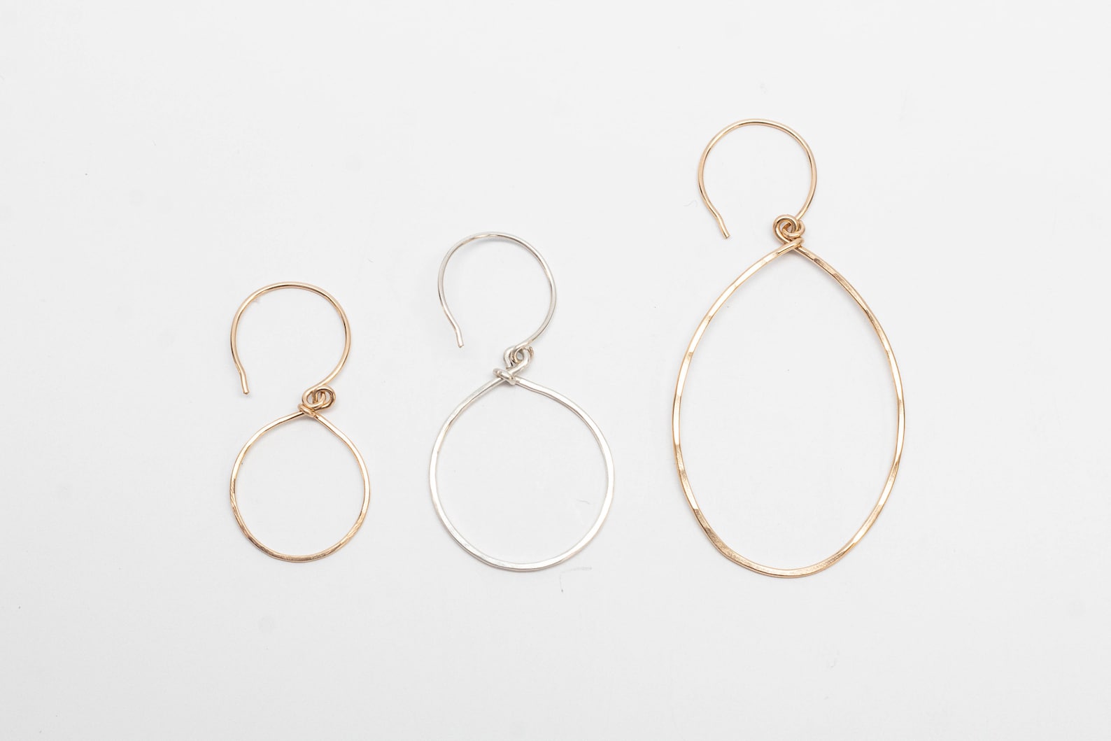 Hammered Oval Hoop Earrings – Sterling Silver, Gold Fill, Rose Gold - Etsy