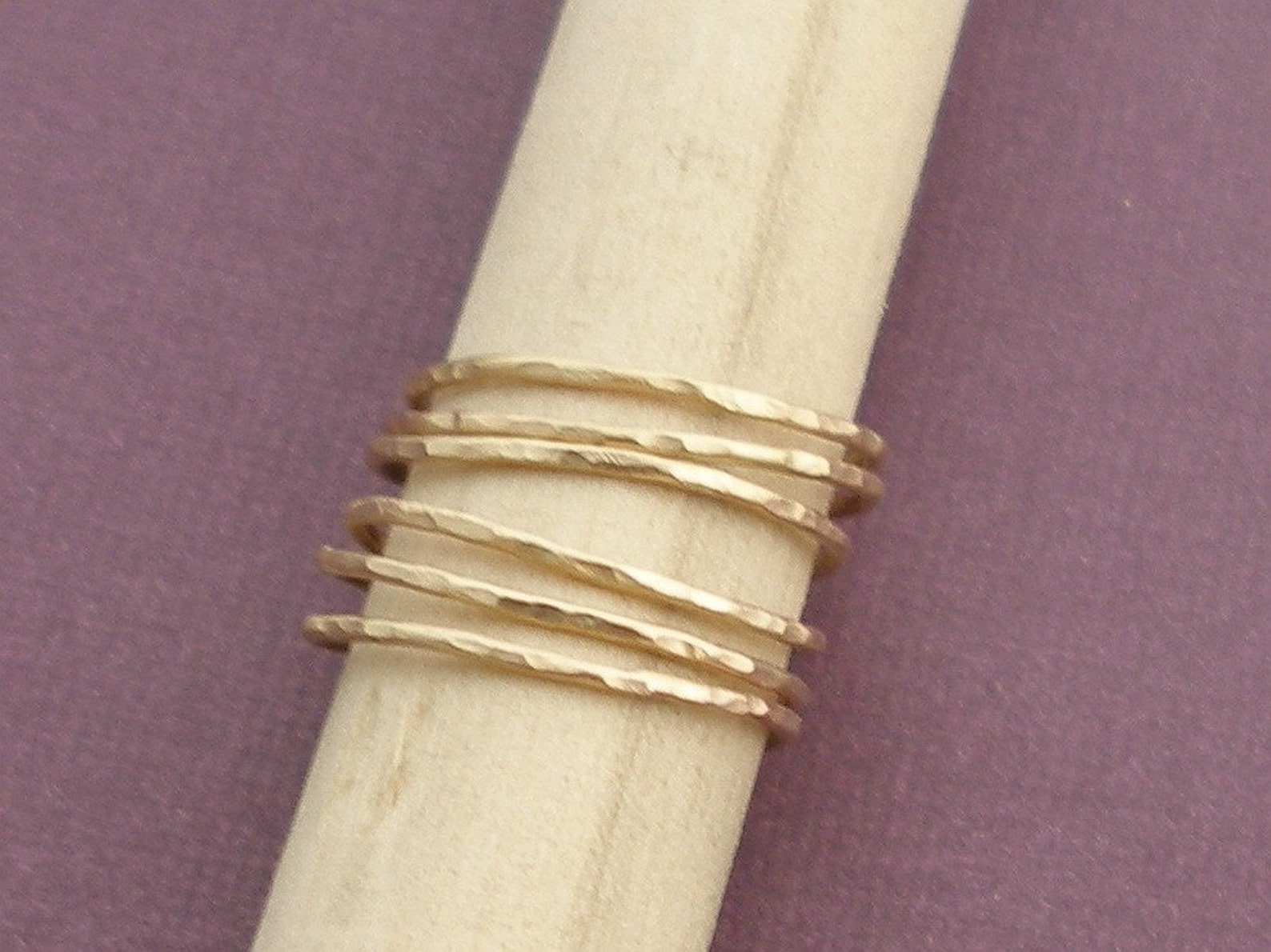 Six Stacking Promise Rings in Recycled Gold - Free Shipping - Etsy