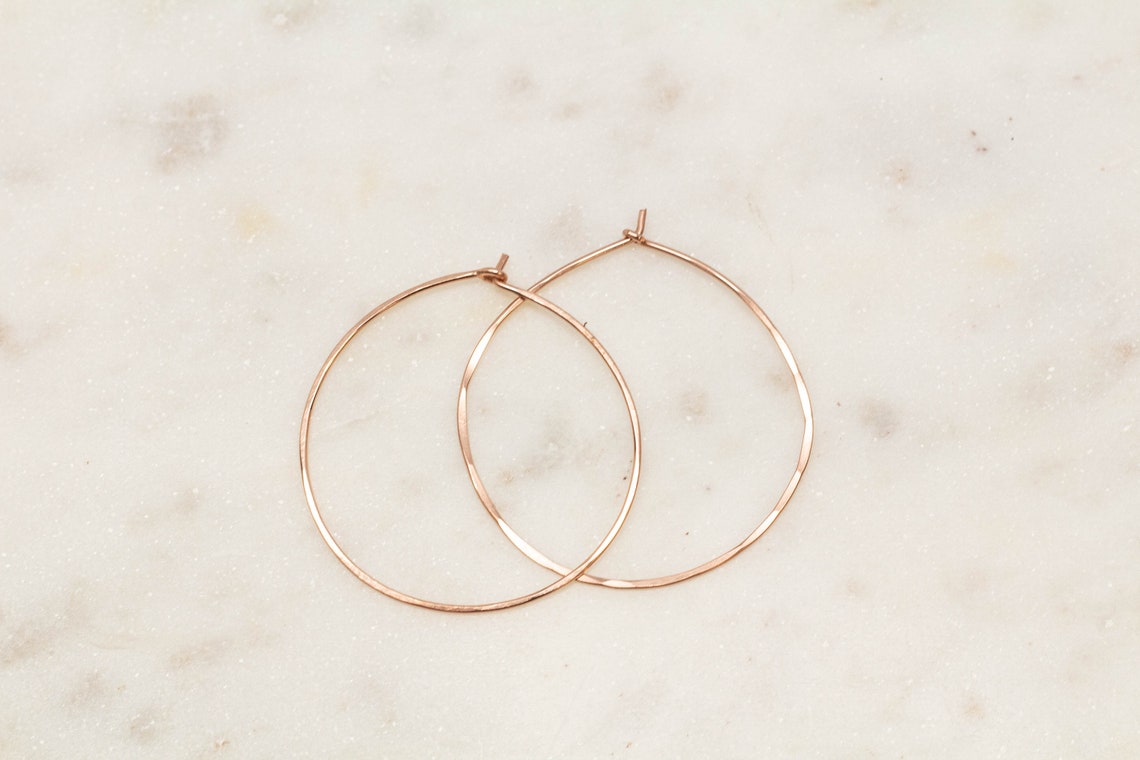 Classic Round Hammered Hoop Handmade Using Recycled Metals - Sterling ...