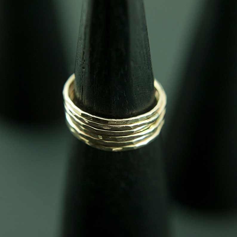 Six Stacking Promise Rings in Recycled Gold - Free Shipping - Etsy