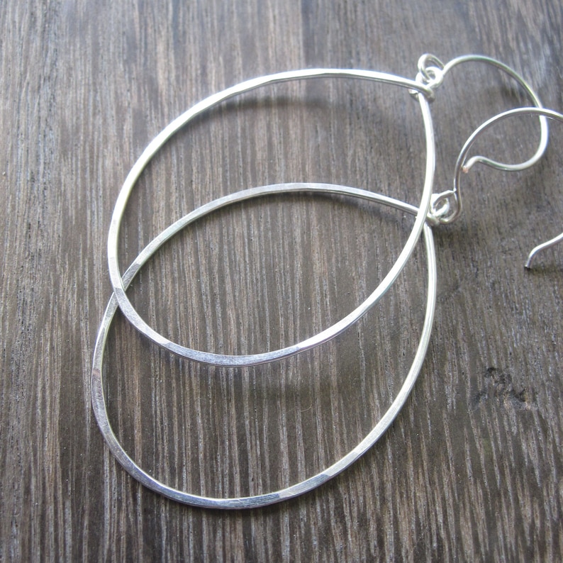 Hammered Oval Hoop Earrings – Sterling Silver, Gold Fill, Rose Gold - Etsy