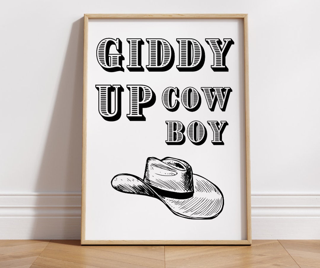 PRINTABLE Retro Vintage Cowboy Poster Western Wall Art Cowboy Hat Print ...