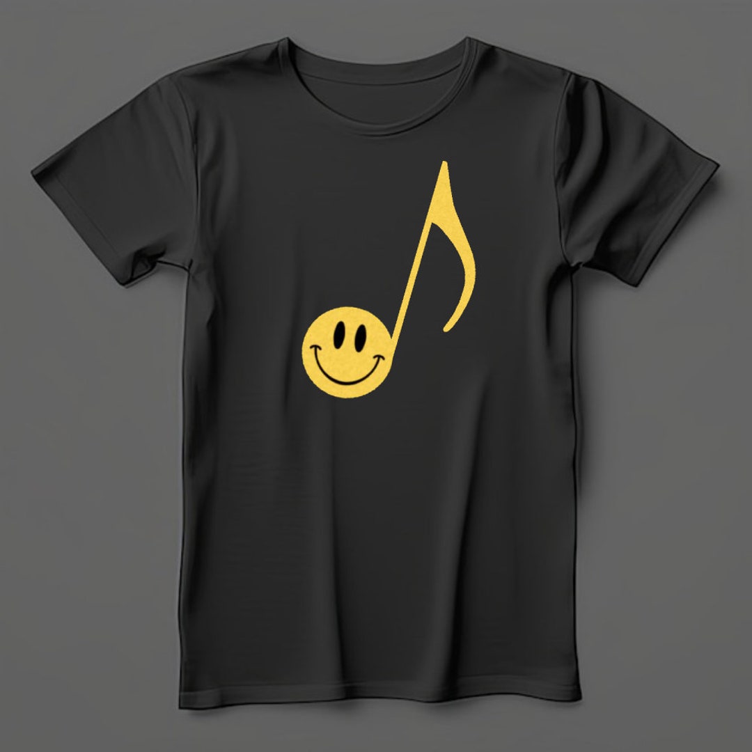 Music Note Smiley Face,christmas Gift,positive Vibes T-shirt,happy Face ...