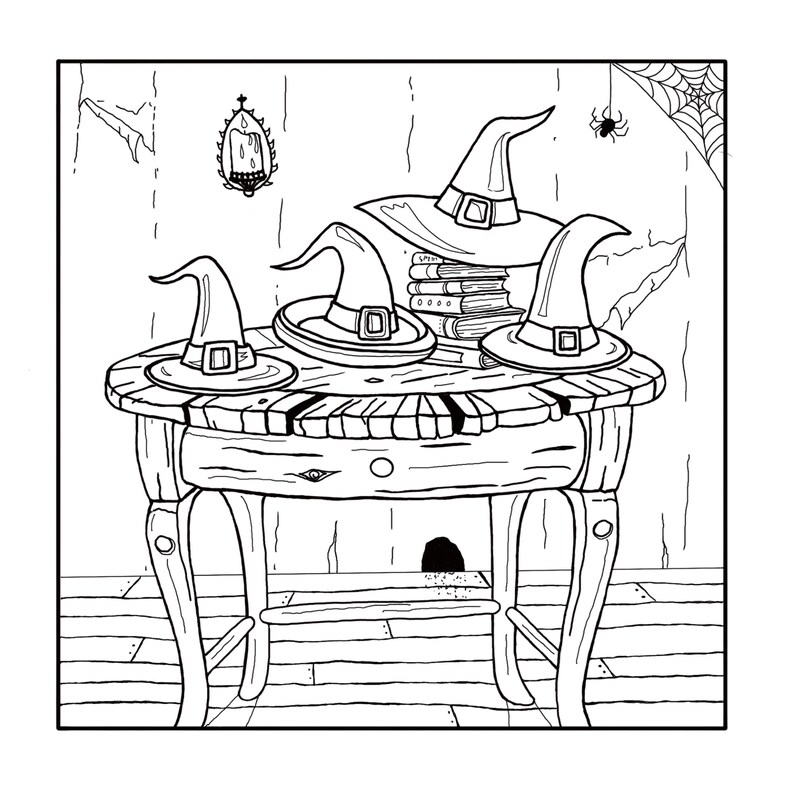 Adult Coloring Page. Halloween Coloring Page, One Page to Color for Fun ...