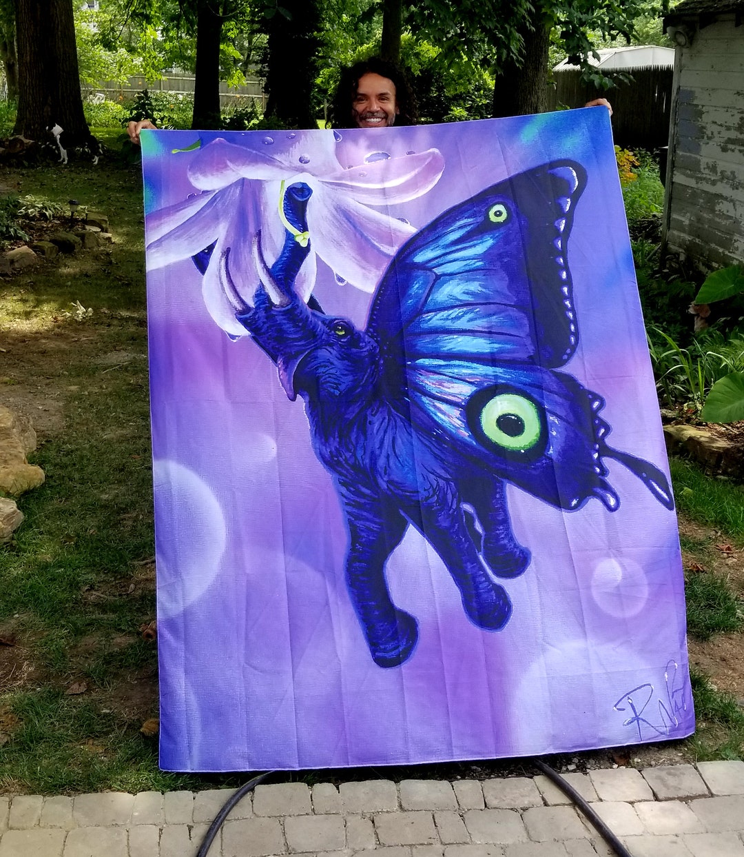 RW2 Huge 60 X 80 Elephant Butterfly Tapestry Art - Etsy