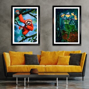 RW2 Signed LARGE 24 X 36 Standard Size Print Flash Three Eyed Sloth Art ...