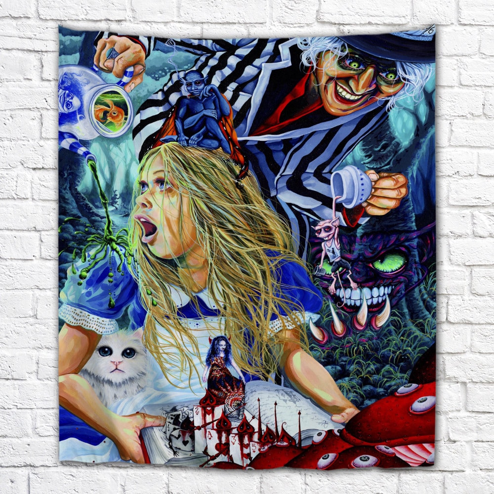 RW2 Huge 60" X 80" Alice in Wonderland Tapestry Art by Robert Walker - Etsy