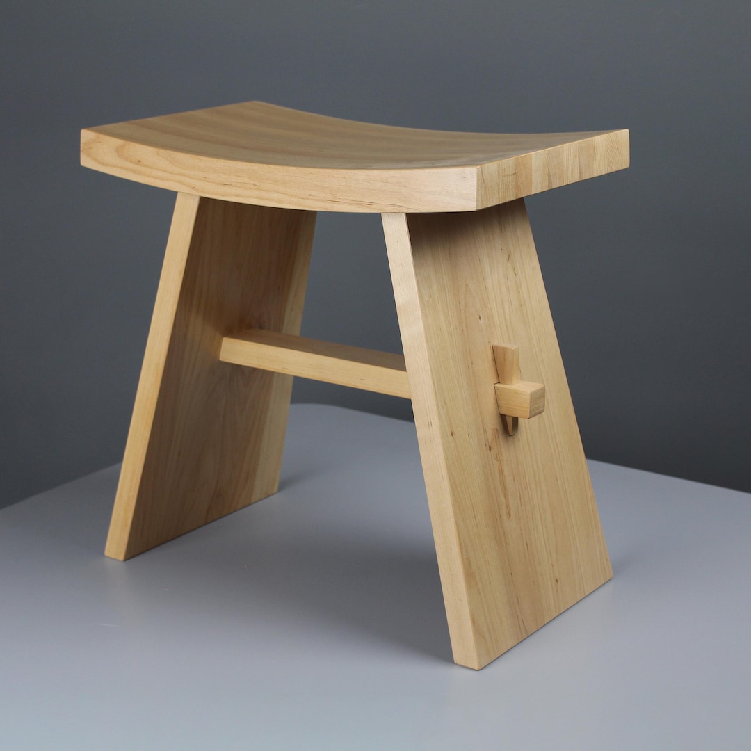 Solid Alder Japanese-style Stool – Minimalist & Timeless Design - Alder ...