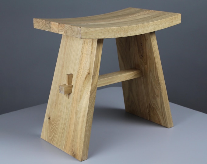 Solid Oak Japanese-style Stool – Minimalist & Timeless Design - Oak ...