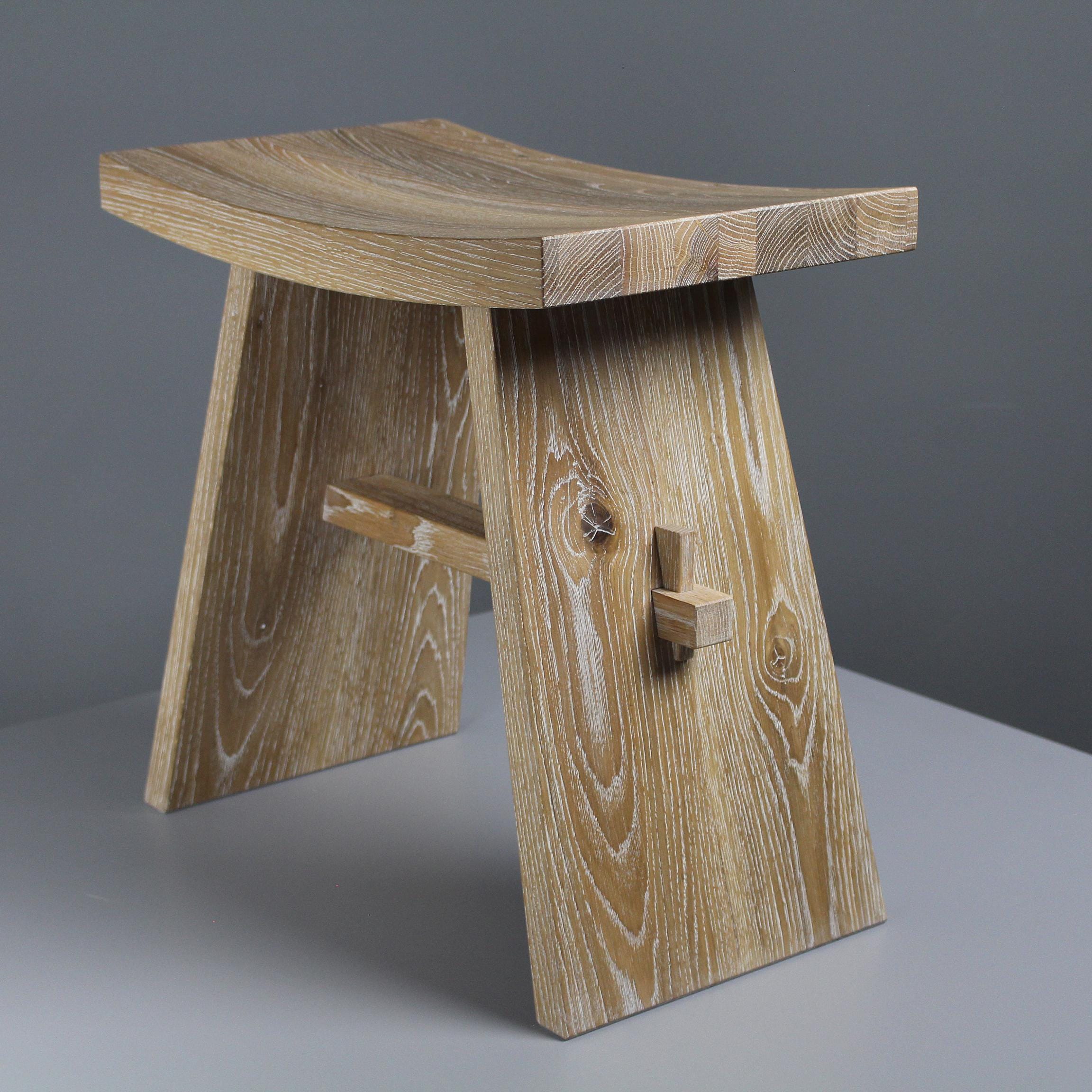 Solid Oak Japanese-style Stool – Minimalist & Timeless Design - Oak ...