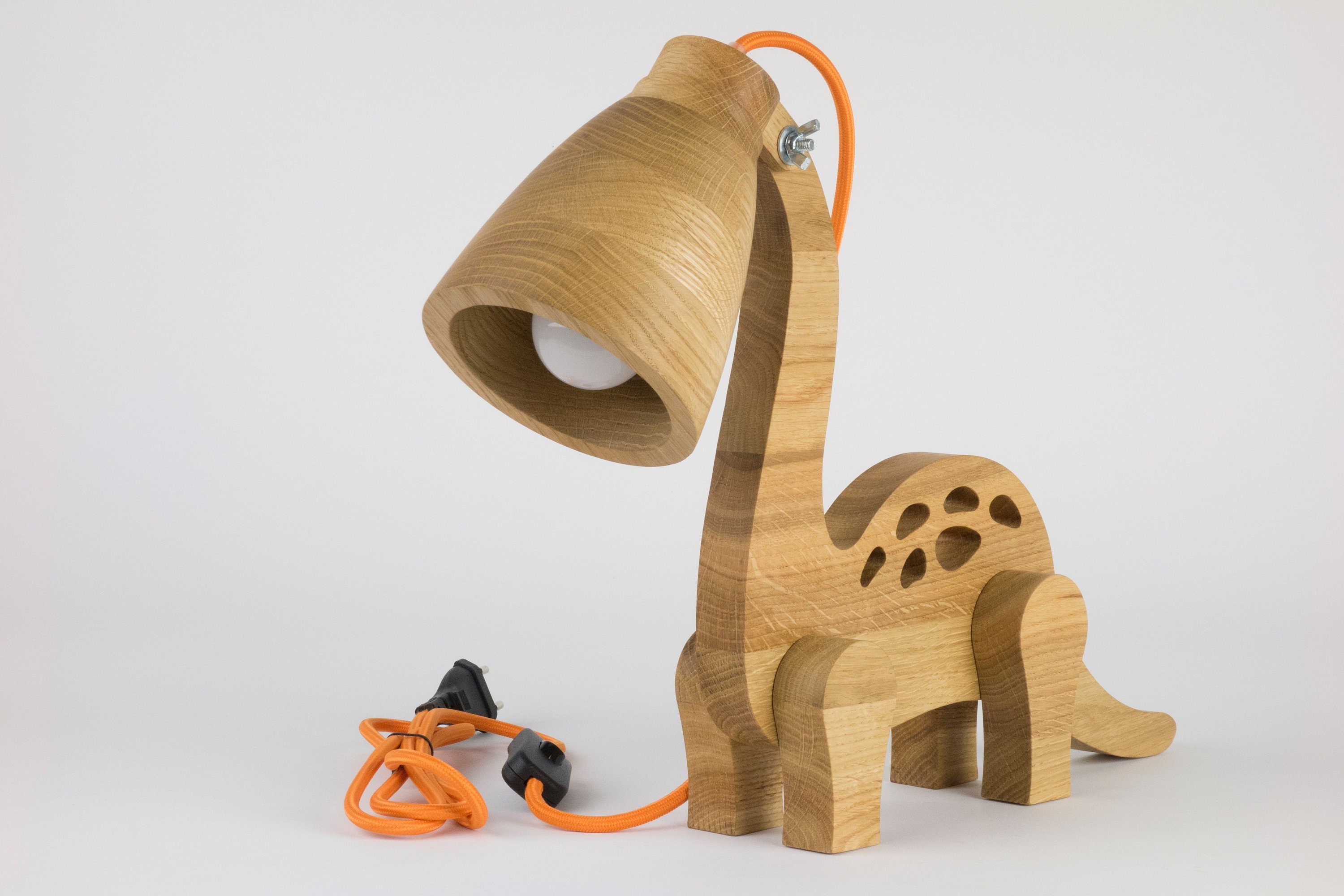 Dinosaur Table Lamp - Oak Table Lamp - Oak Lamp - Children's Room ...