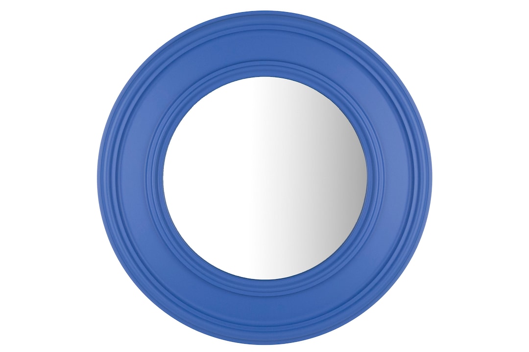 Blue Round Mirror - Modern Wall Decor, 60cm - Etsy