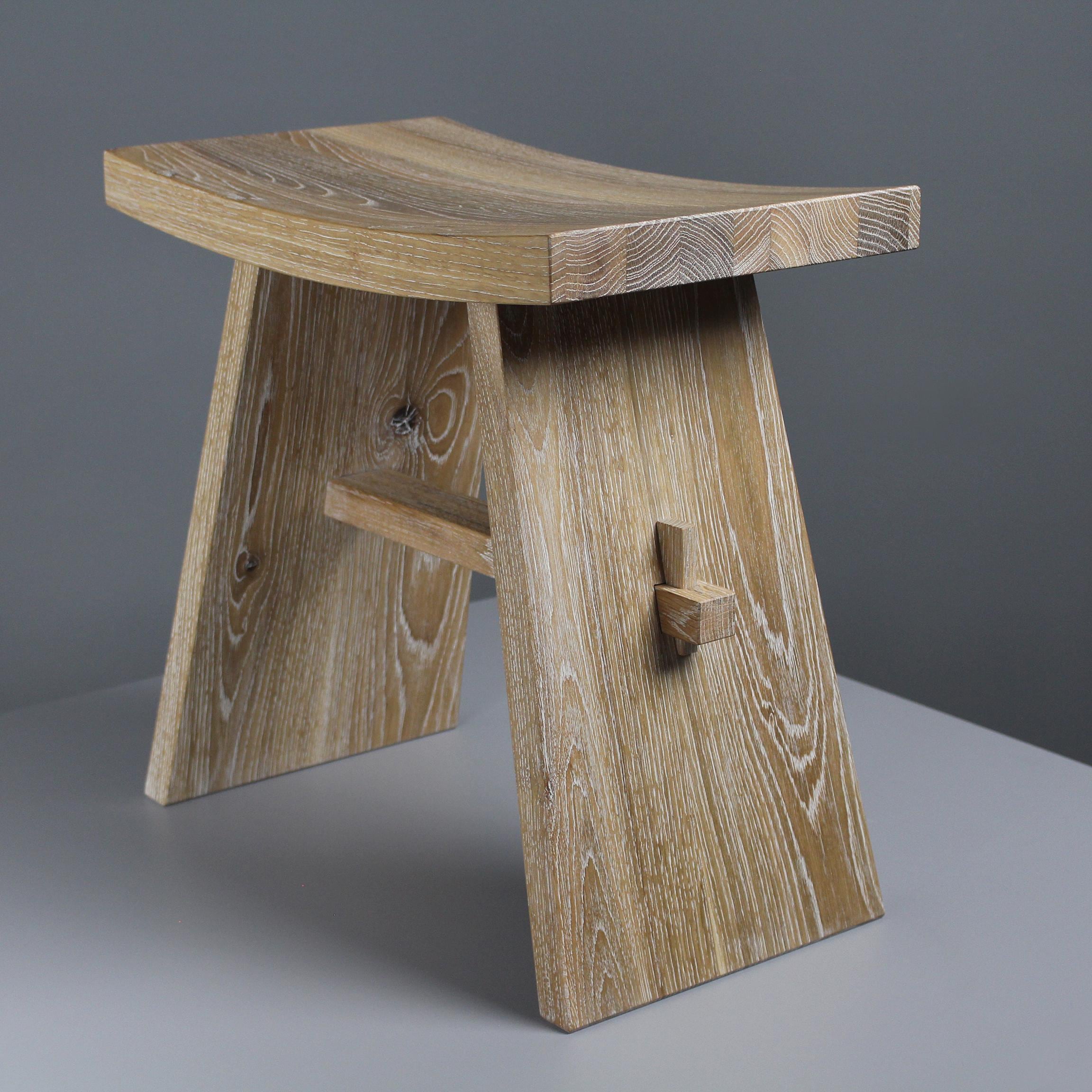 Solid Oak Japanese-style Stool – Minimalist & Timeless Design - Oak ...