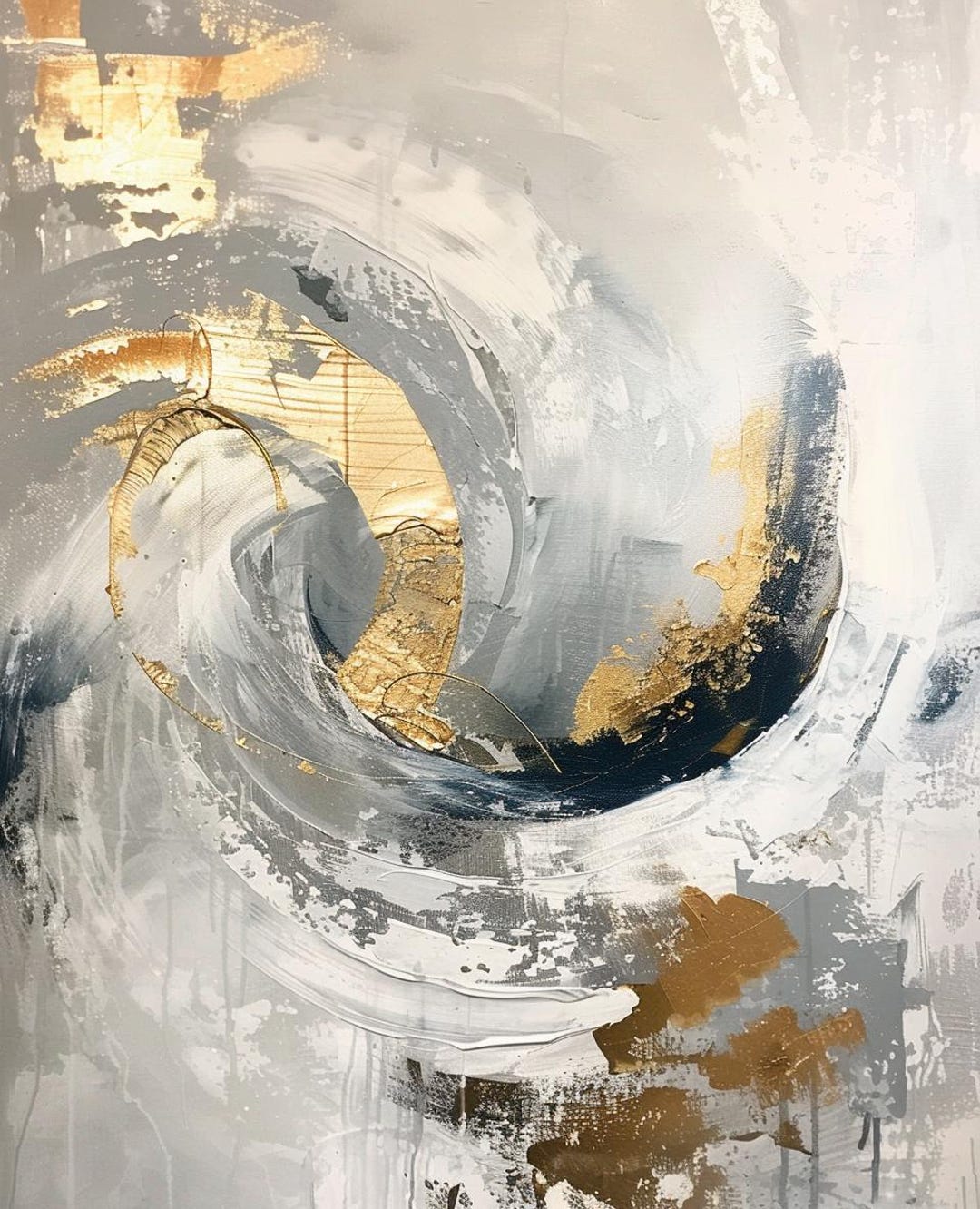 Abstract Art (the Golden Whirlpool) - Etsy