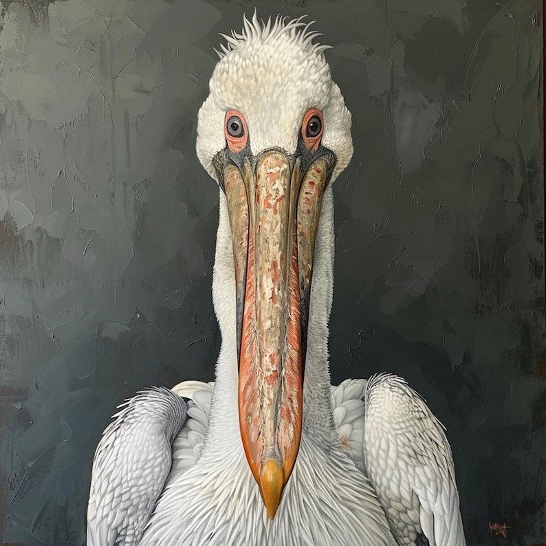 Pelican Wall Art Canvas Print: Coastal Bird Artwork, Beach House Decor ...