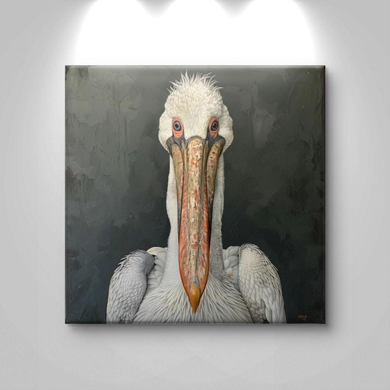 Pelican Wall Art Canvas Print: Coastal Bird Artwork, Beach House Decor ...