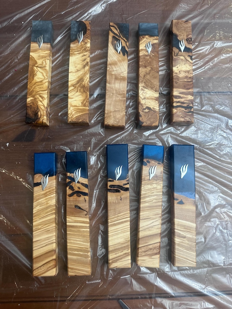 Large Olive Tree Wood and Epoxy Resin Mezuzahs - Etsy