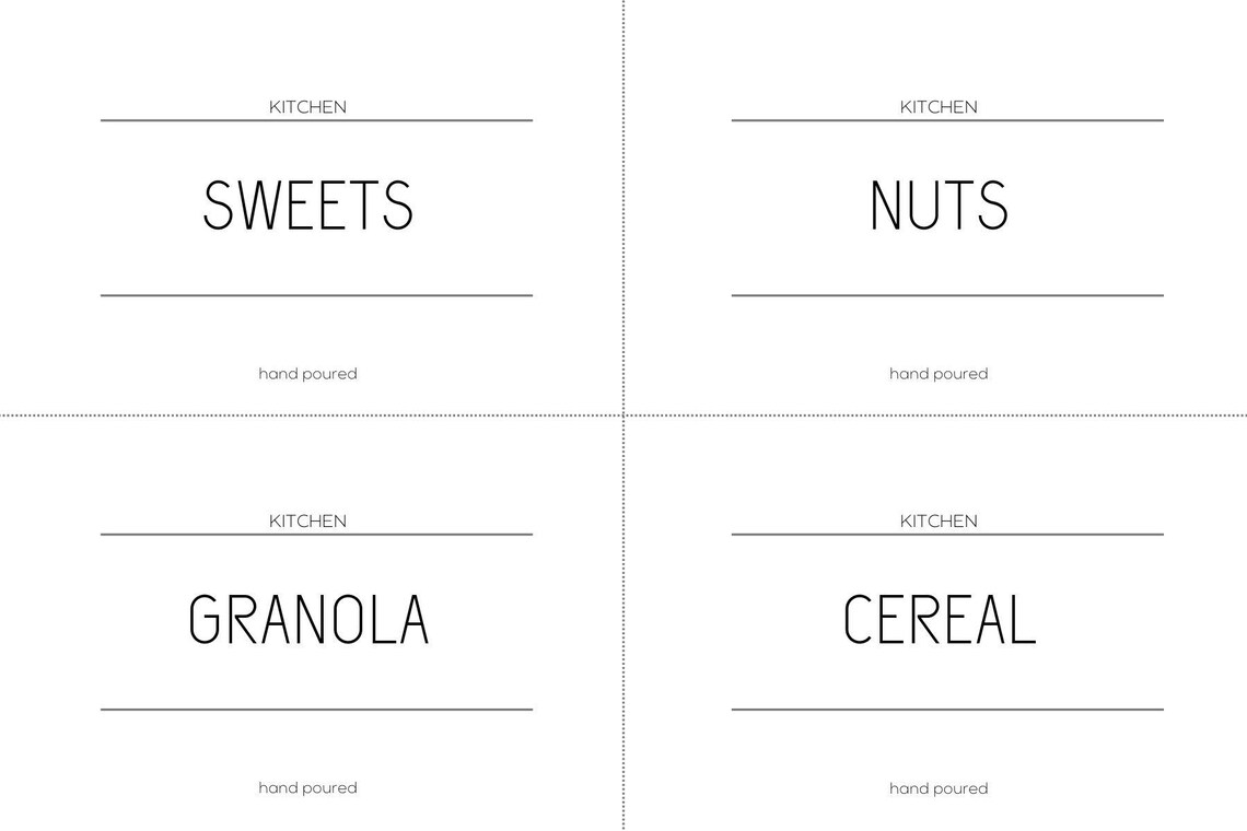 Kitchen Labels - Printable - Etsy