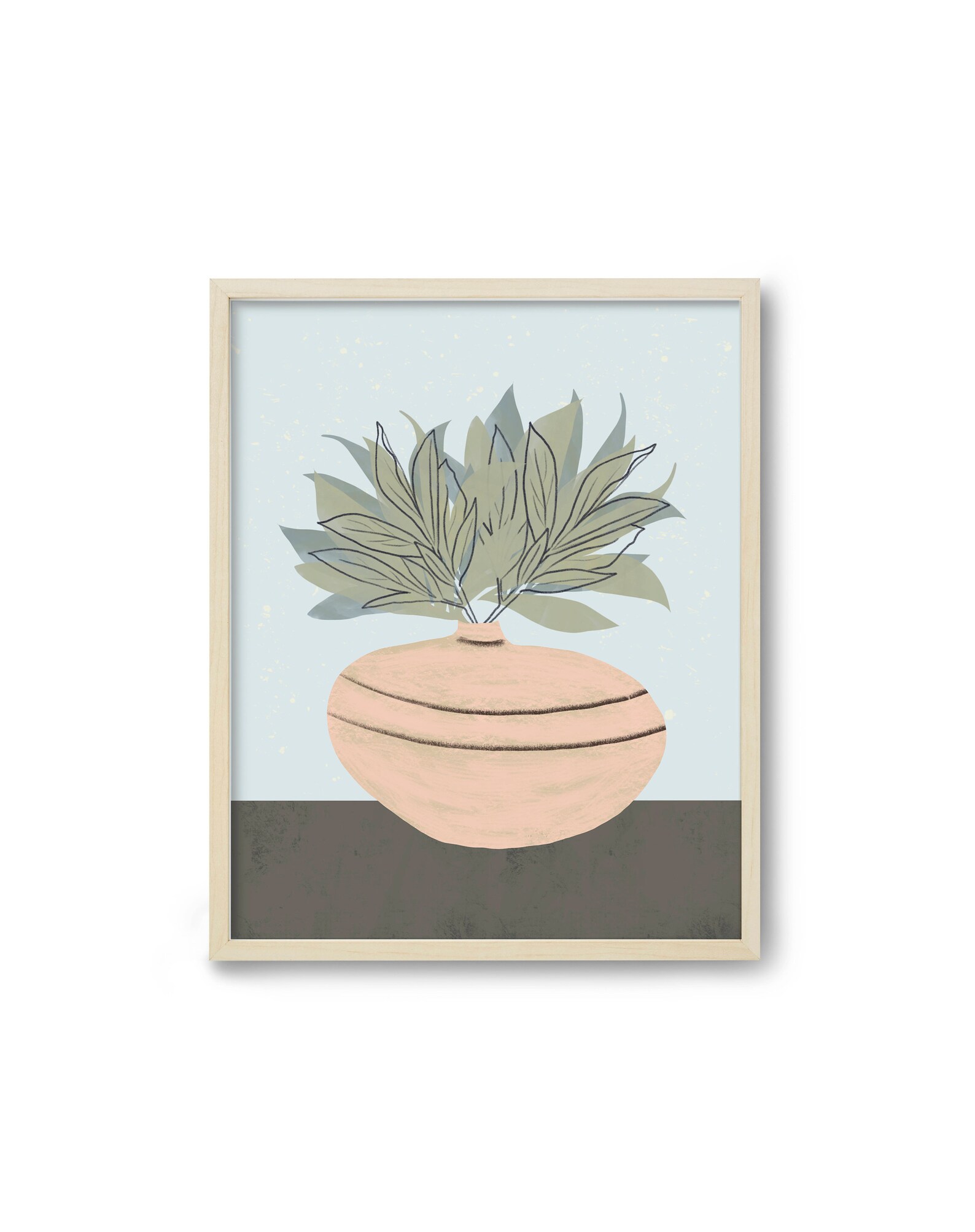 Modern Botanical Print Mid Century Wall Art Scandinavian | Etsy