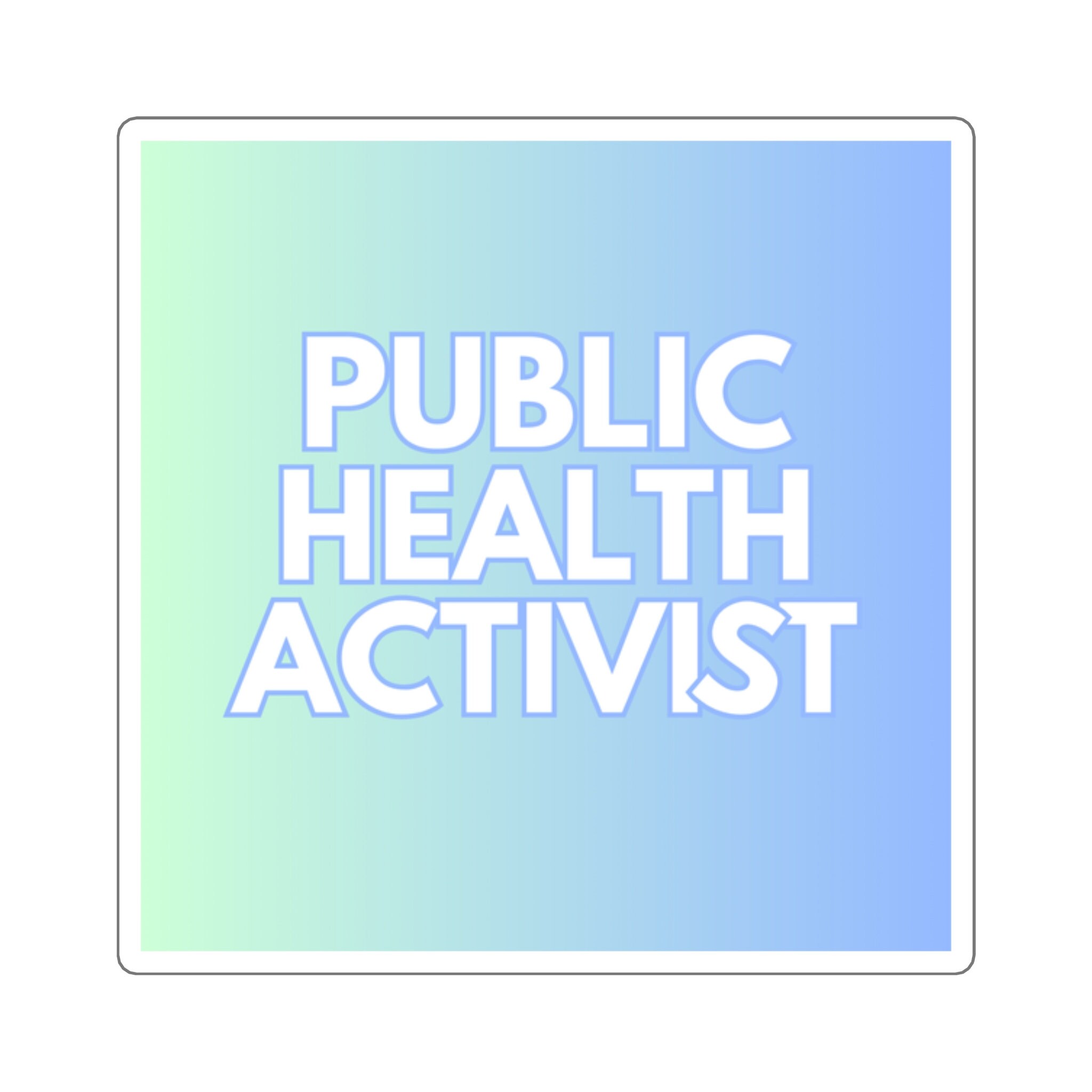 Public Health Activist Square Sticker - Blue - Etsy
