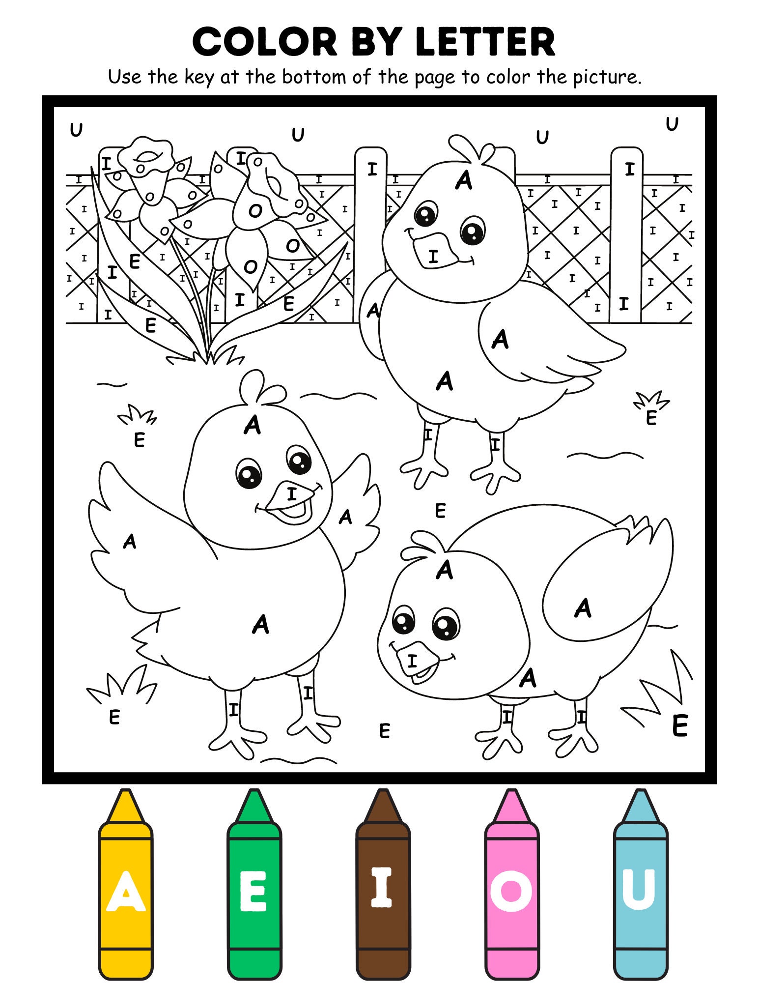 10 Page Farm Animal Color by Number - Etsy