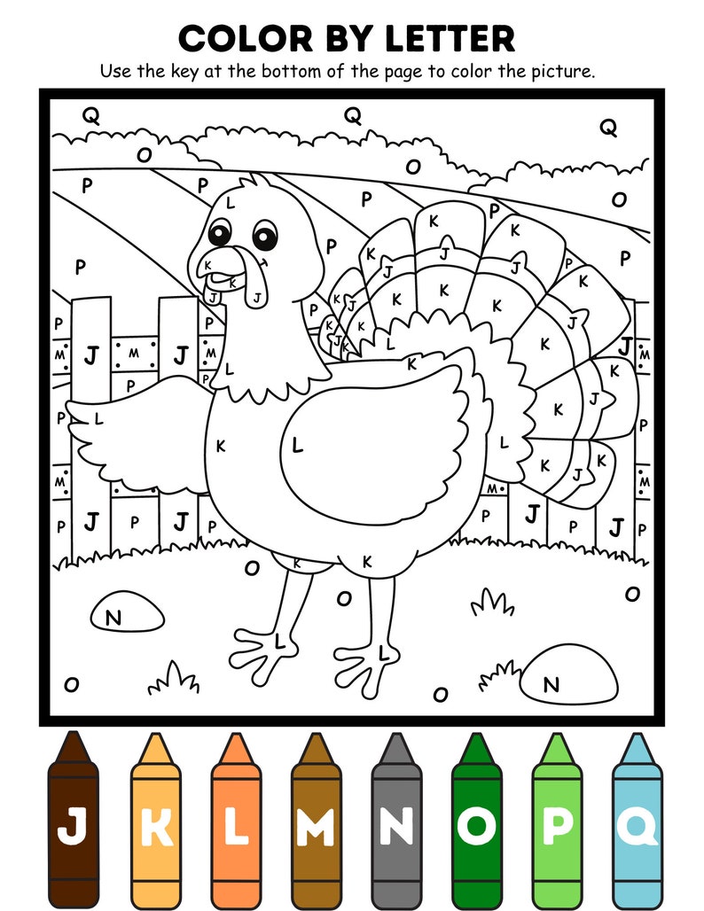 10 Page Farm Animal Color by Number - Etsy