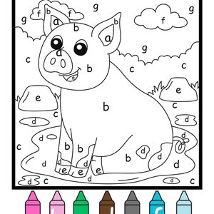 10 Page Farm Animal Color by Number - Etsy