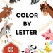 10 Page Farm Animal Color by Number - Etsy