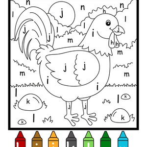 10 Page Farm Animal Color by Number - Etsy