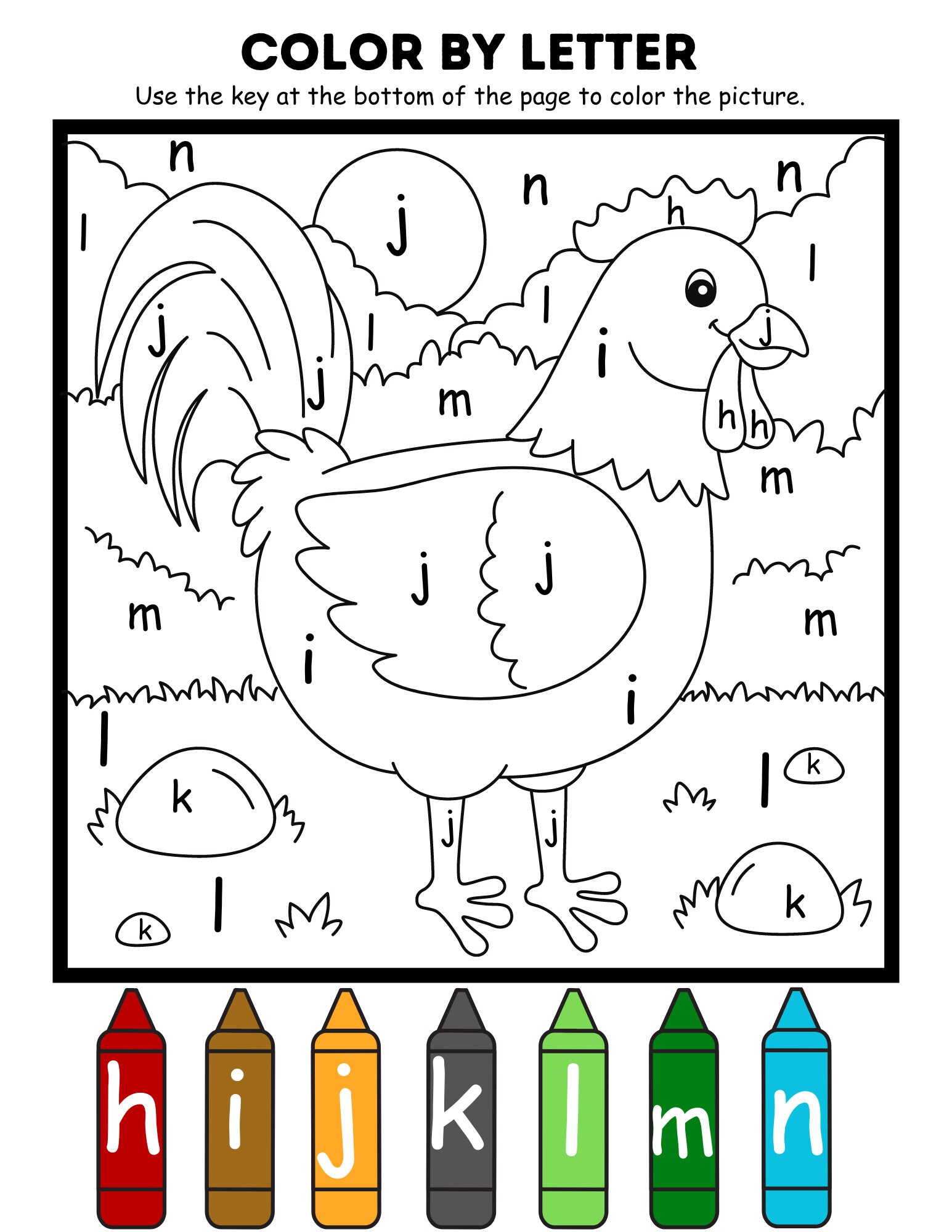 10 Page Farm Animal Color by Number - Etsy