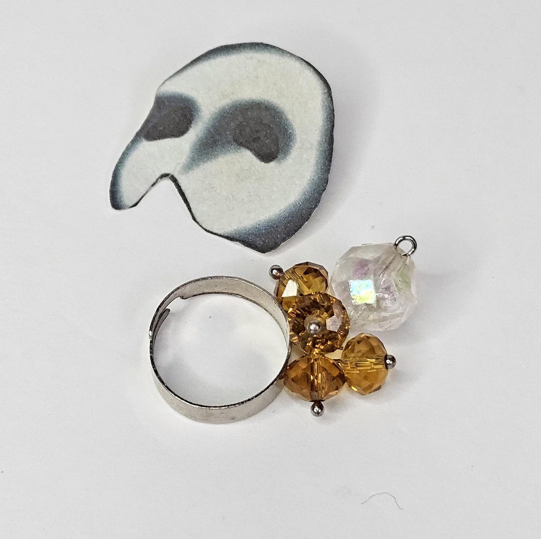 Phantom of the Opera Upcycled Ring With 12mm Stage Used Acrylic Bead ...
