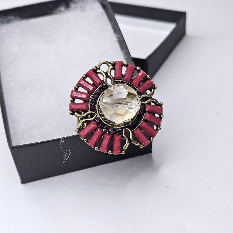 Phantom of the Opera Upcycled Ring With 14mm Stage Used Acrylic Bead ...