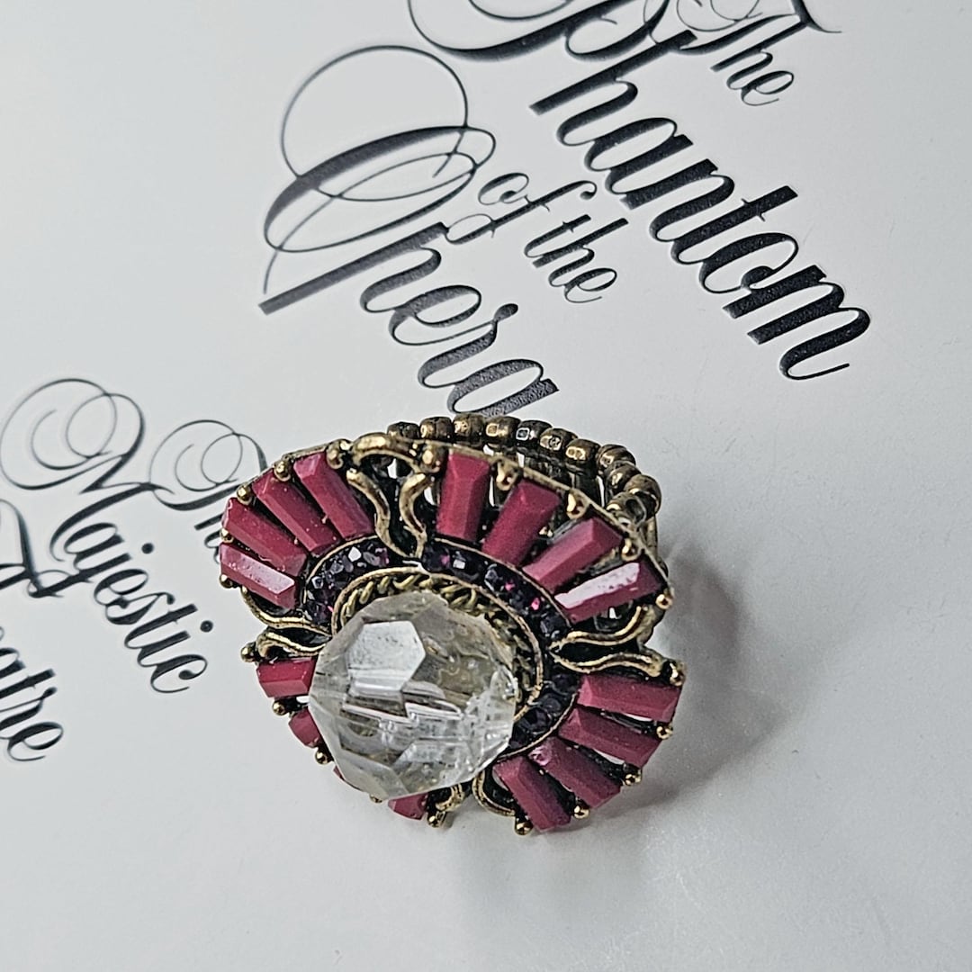 Phantom of the Opera Upcycled Ring With 14mm Stage Used Acrylic Bead ...