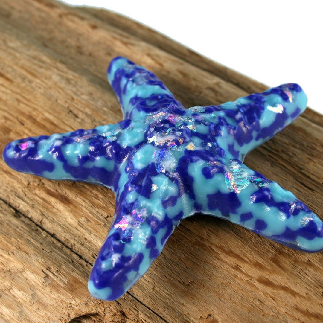 Make a Difference One Starfish at a Time...blue NEBULA Fused Glass ...