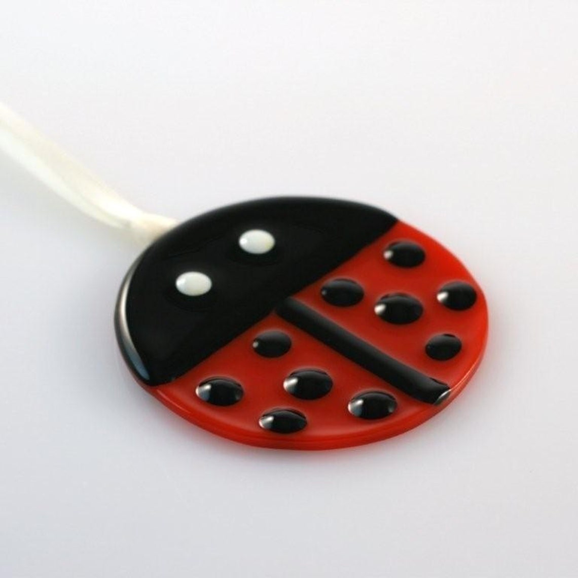 Ladybug Fused Glass Ornament - Etsy
