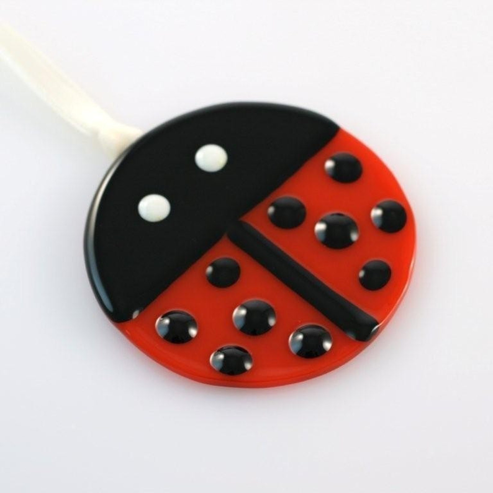Ladybug Fused Glass Ornament - Etsy
