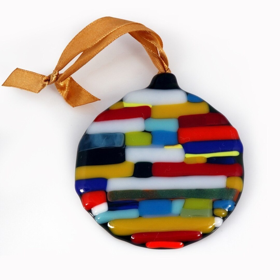 Round Patches Fused Glass Heirloom Ornament - Etsy