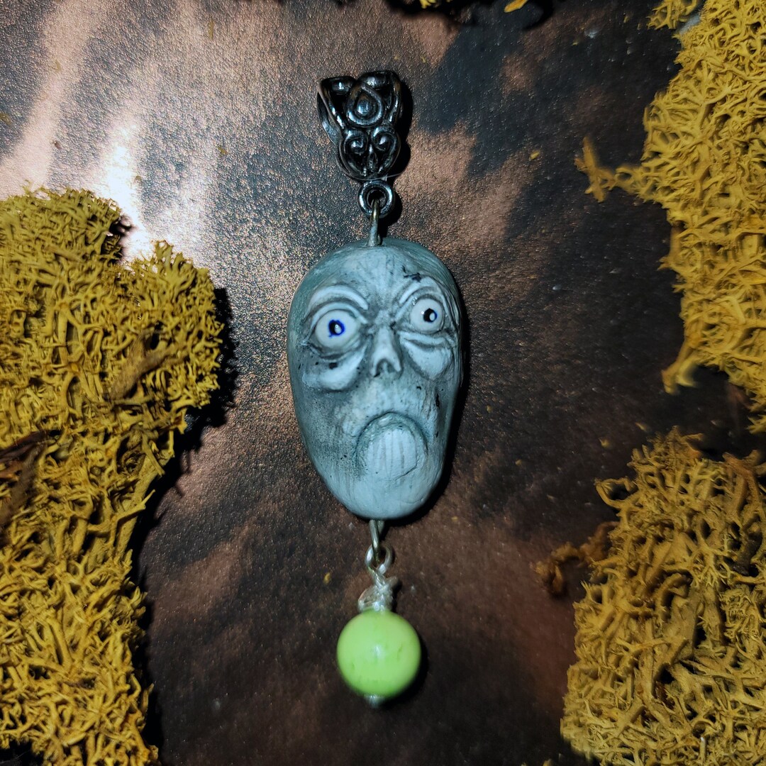 Halloween Zombie Pendant With Glow in the Dark Eyes - Etsy