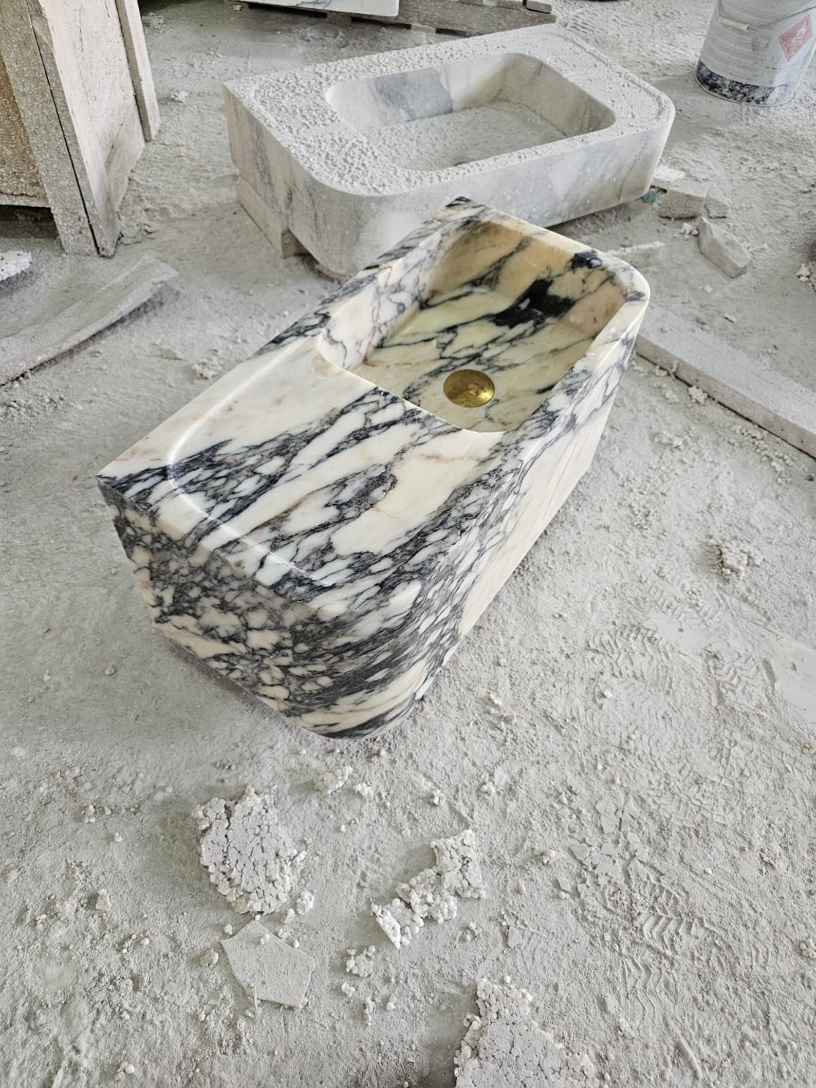 Calacatta Violet Marble Sink, Wall Mounted Marble Sink, Bathroom Vanity ...