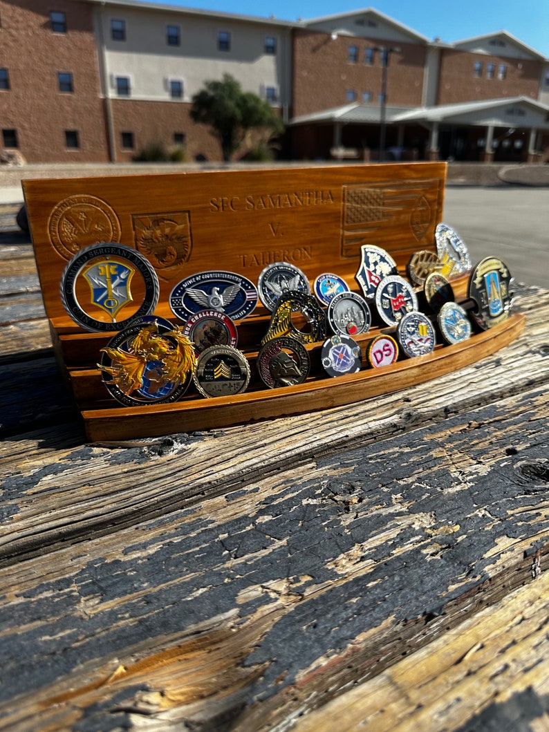 3 Tier Wooden Coin Rack With Custom Laser Engraving 16 Wide, Custom ...